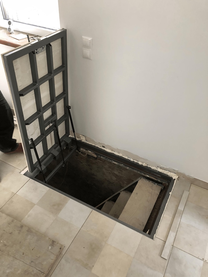 Custom Cellar Hatch Door Concealed Basement Access Panel Interior ...