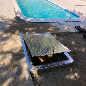 Swimming Pool Utility Hatch to Sewer or Plumbing Hatchway Custom Floor ...
