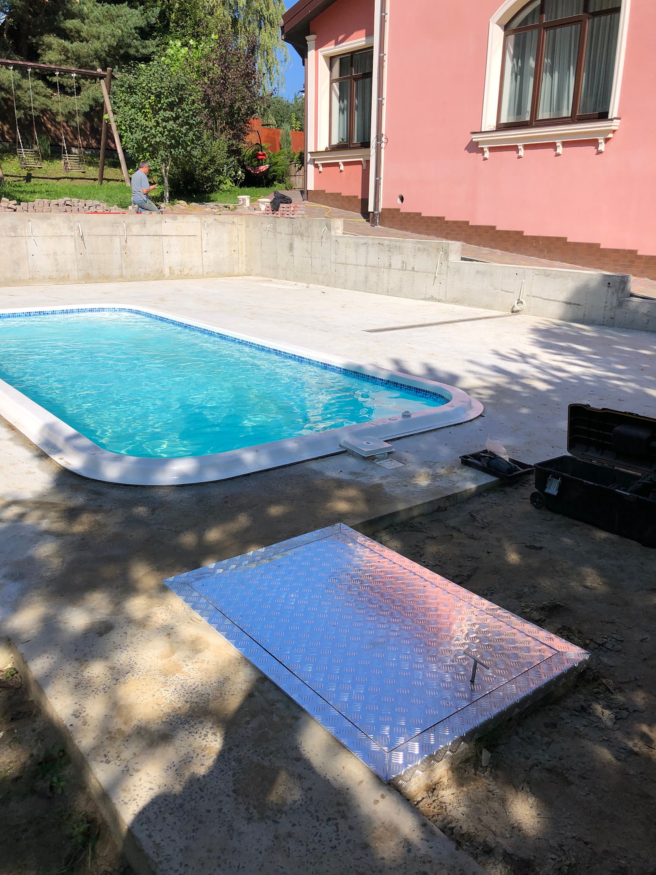 Swimming Pool Utility Hatch to Sewer or Plumbing Hatchway Custom Floor ...