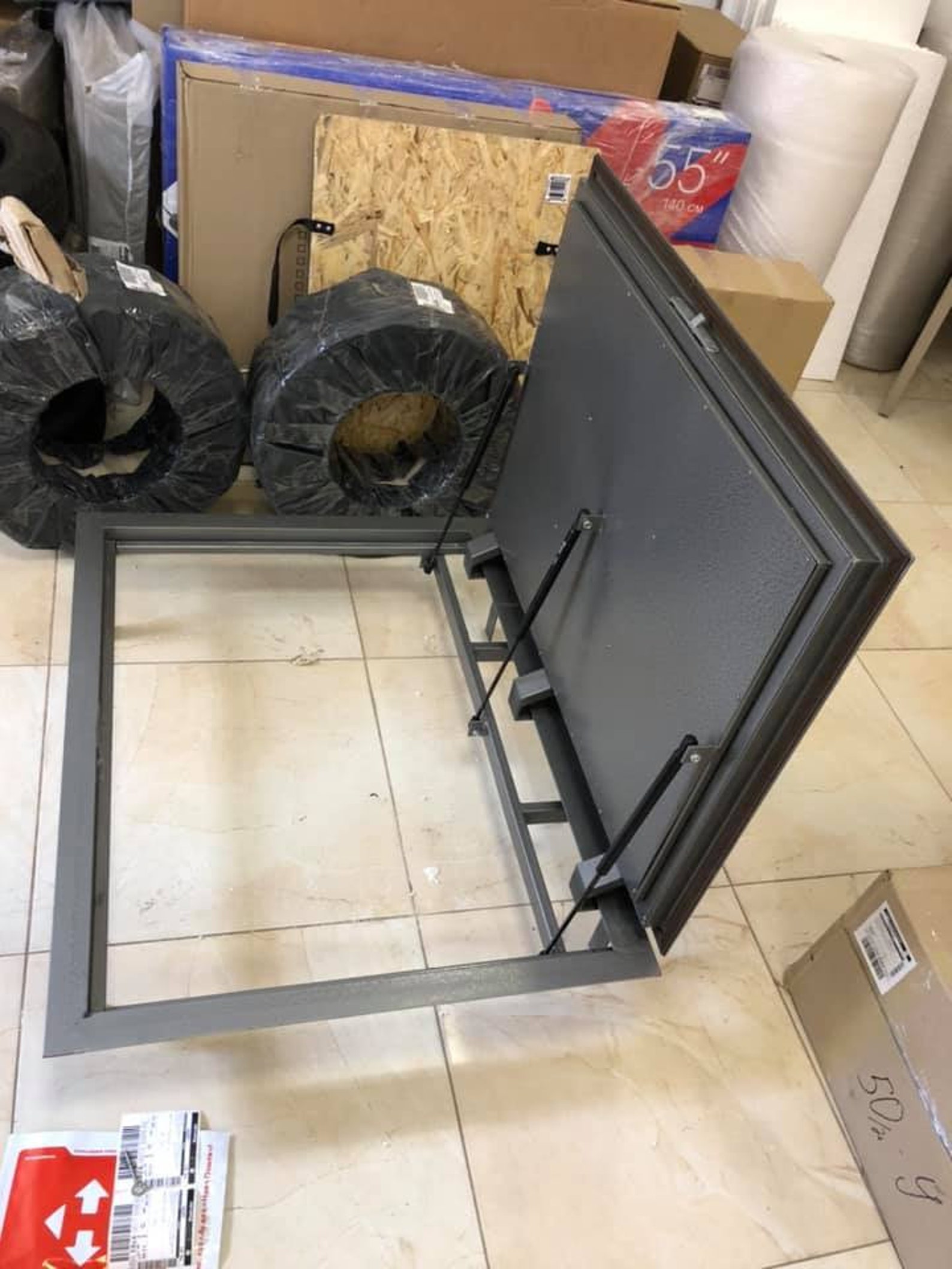 Swimming Pool Access Hatch in Ceramic Tile Floor Insulated Trap Door ...