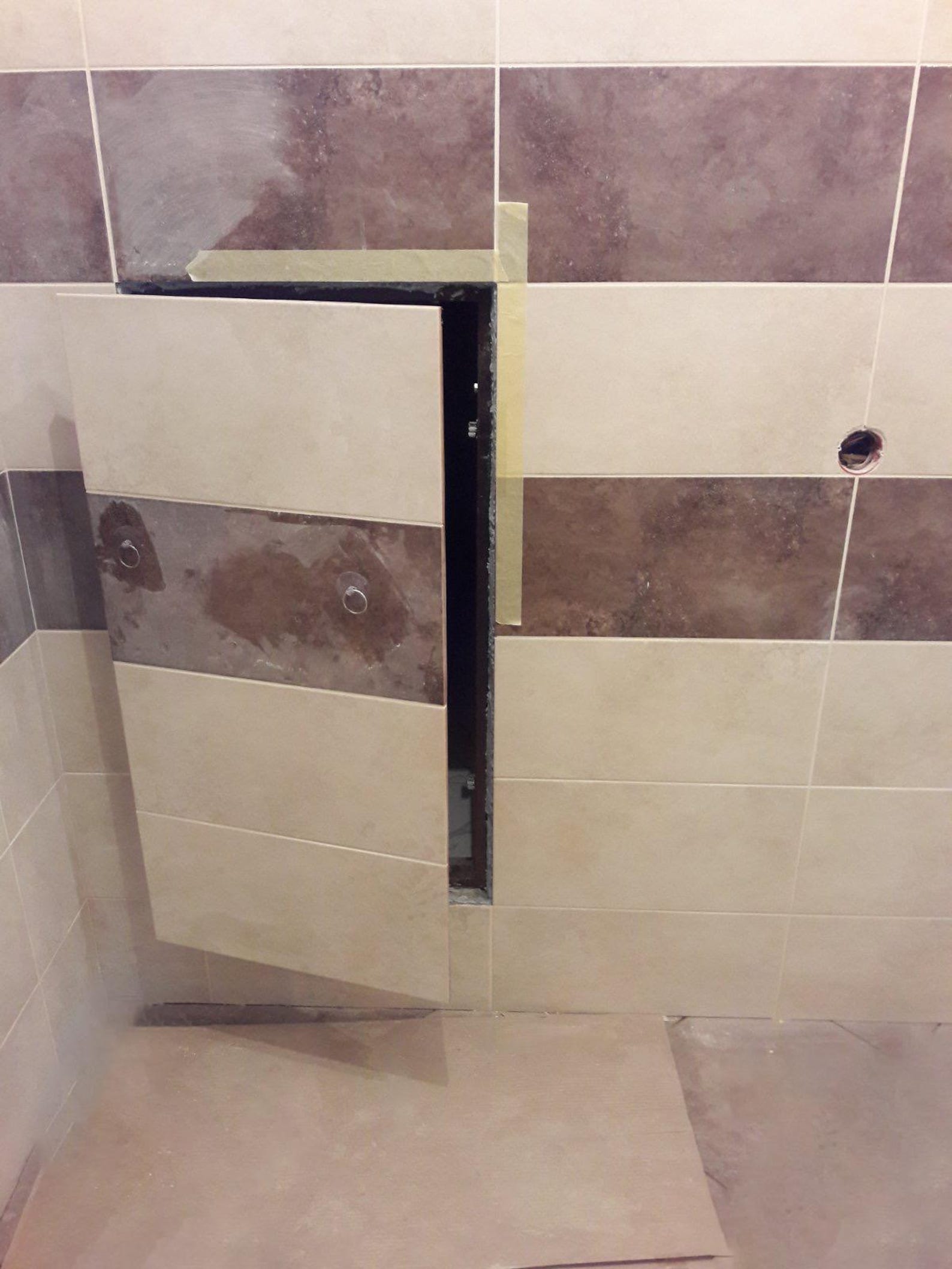 Hidden Flush Mounted Wall Access Panel Inspection Hatch Door in Ceramic ...