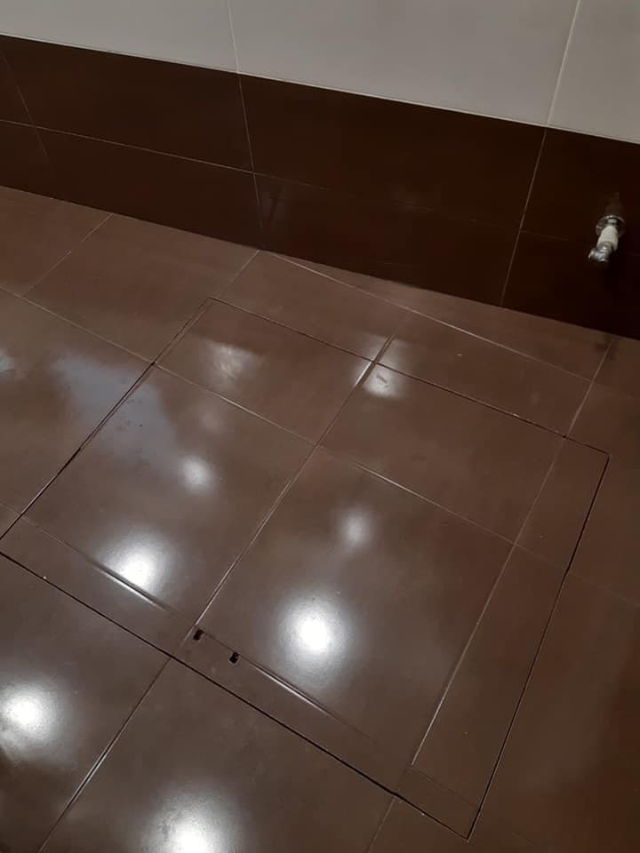 Invisible Floor Hatch Door Covered With Ceramic Tiles Cellar Basement ...