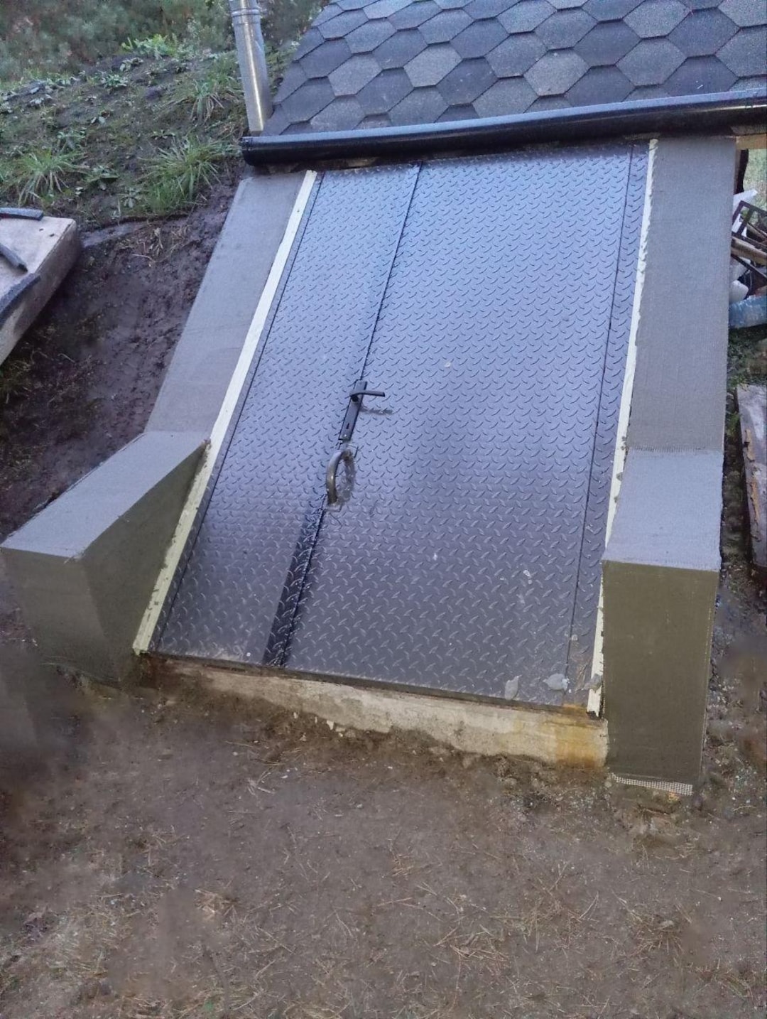 Basement Double Door Made of Checkered Steel Cellar Access Panel ...
