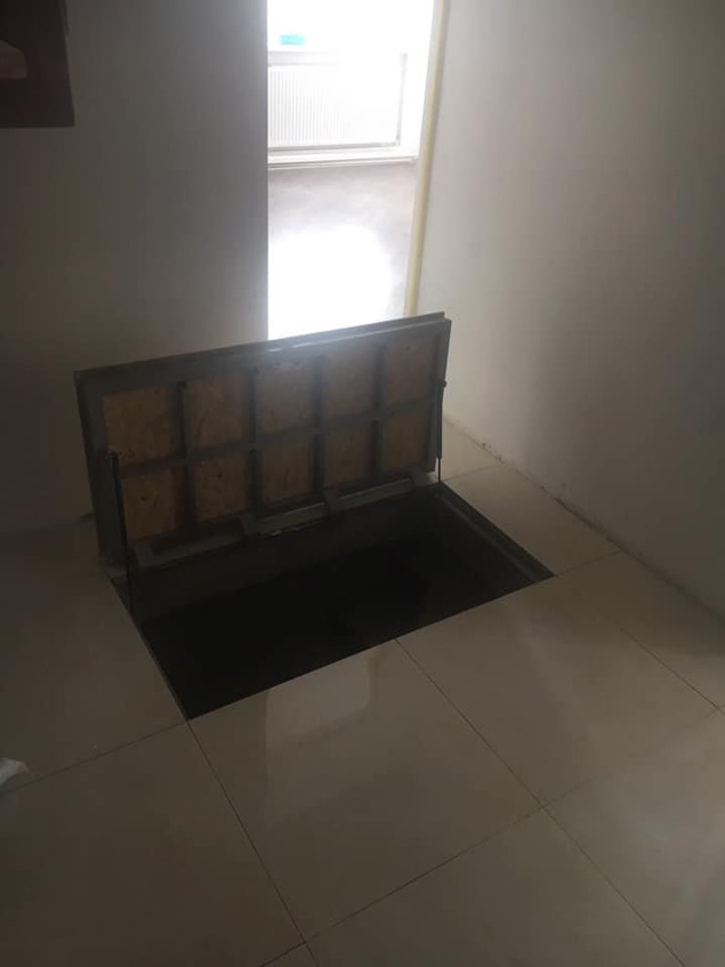 Invisible Floor Hatch Door Covered With Ceramic Tiles Cellar Basement ...