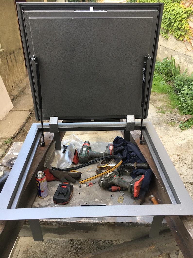 Home Floor Hatch Door to Cellar Basement Insulated Metal Trapdoor ...