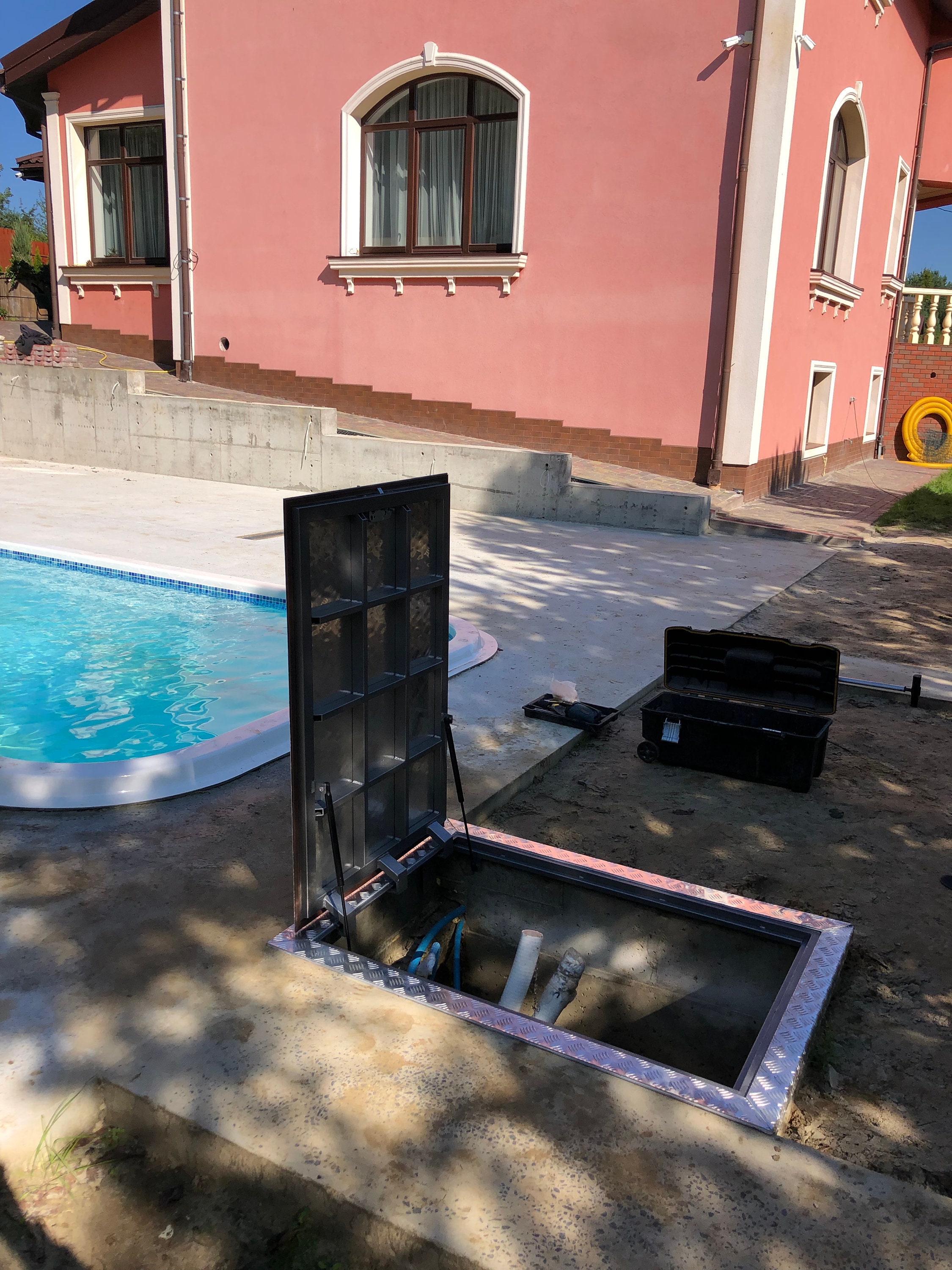 Swimming Pool Utility Hatch to Sewer or Plumbing Hatchway Custom Floor ...