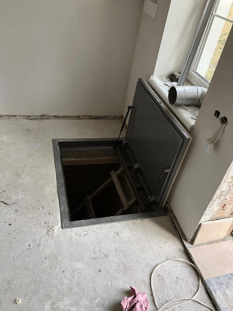 Cellar Hatch Door With Gas Spring Struts Invisible Basement Trapdoor ...