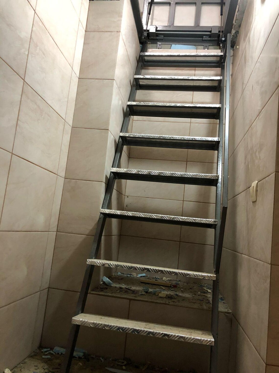 Custom Metal Ladder With Aluminum Steps for Cellar Basement Loft Attic ...