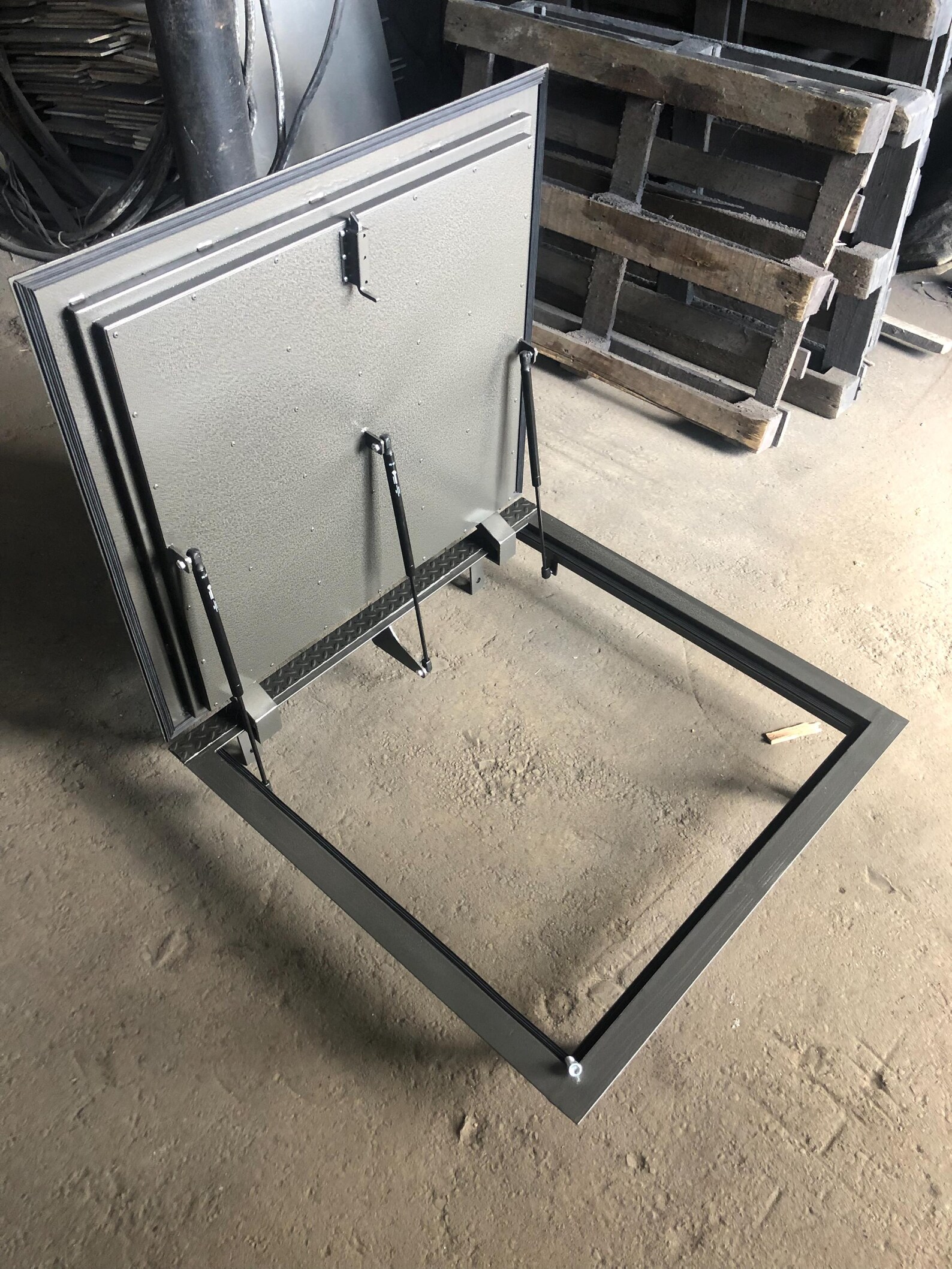 Insulated Waterproof Hatch Door Made of Checker Tread Steel Outdoor ...