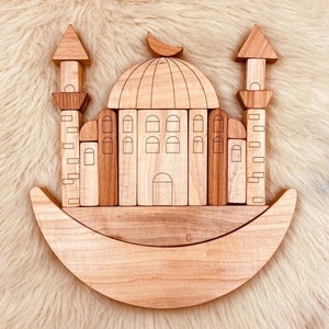 Handcrafted Wooden Mosque Puzzle Toy - Perfect Gift for Muslim Kids - Etsy