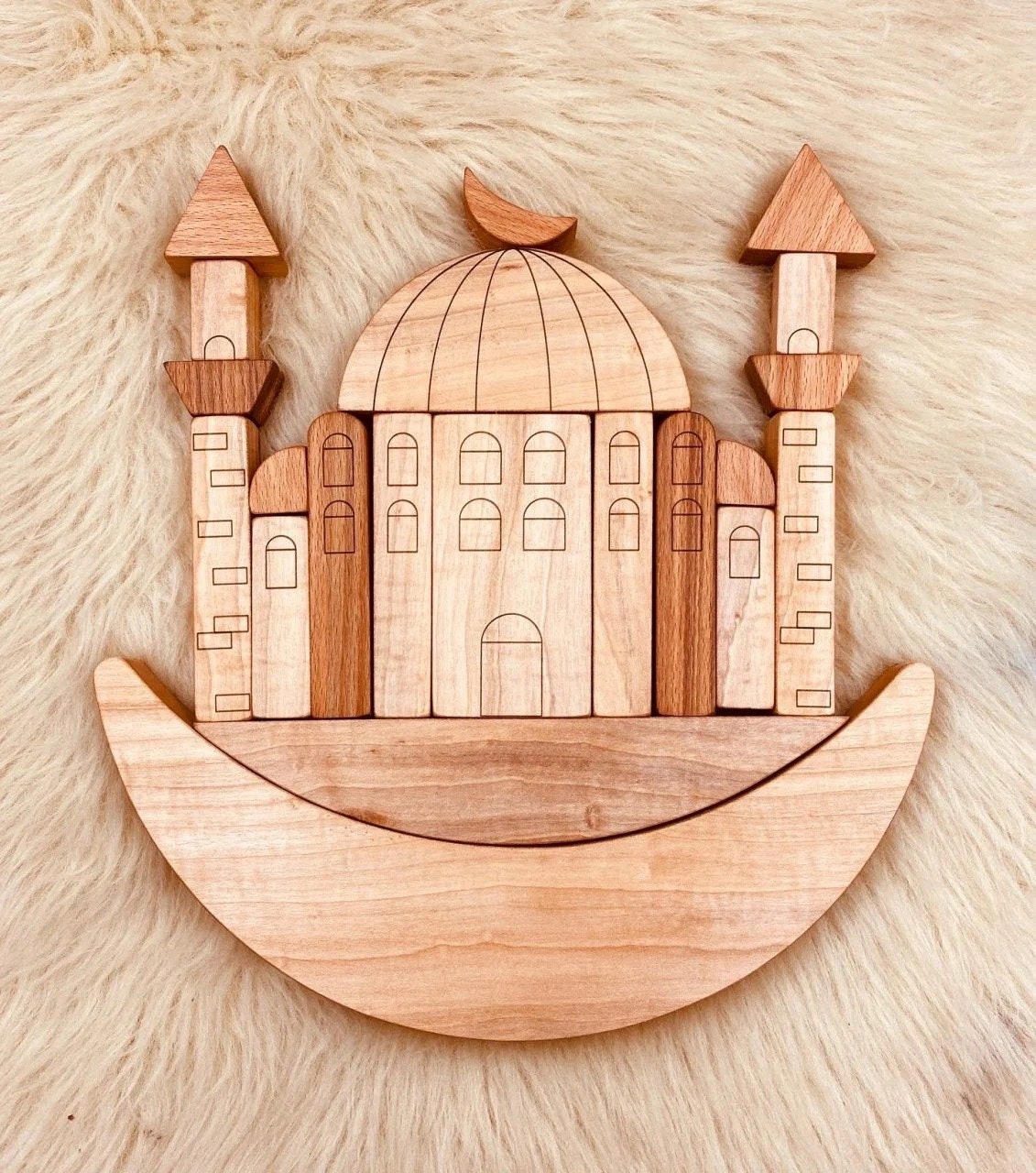 Handcrafted Wooden Mosque Puzzle Toy - Perfect Gift for Muslim Kids - Etsy