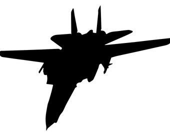 F-14 Tomcat Military Fighter Jet Aircraft Silhouette Isolated Vector ...