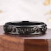 Vintage Ruby Mens Wedding Band Black Gold Nature Inspired Leaf Design ...
