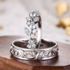 2pcs Leaf Couple Rings Set for Men and Women, Handmake Men Wedding Band ...