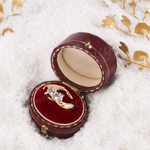 Unique Floral Engagement Ring Nature Inspired Two Tone Lily of the ...