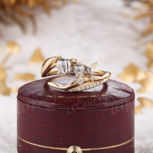 Unique Floral Engagement Ring Nature Inspired Two Tone Lily of the ...