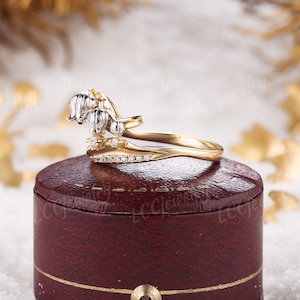 Unique Floral Engagement Ring Nature Inspired Two Tone Lily of the ...