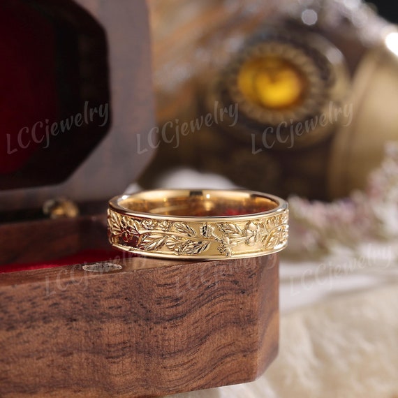 Mens gold promise rings engraved store