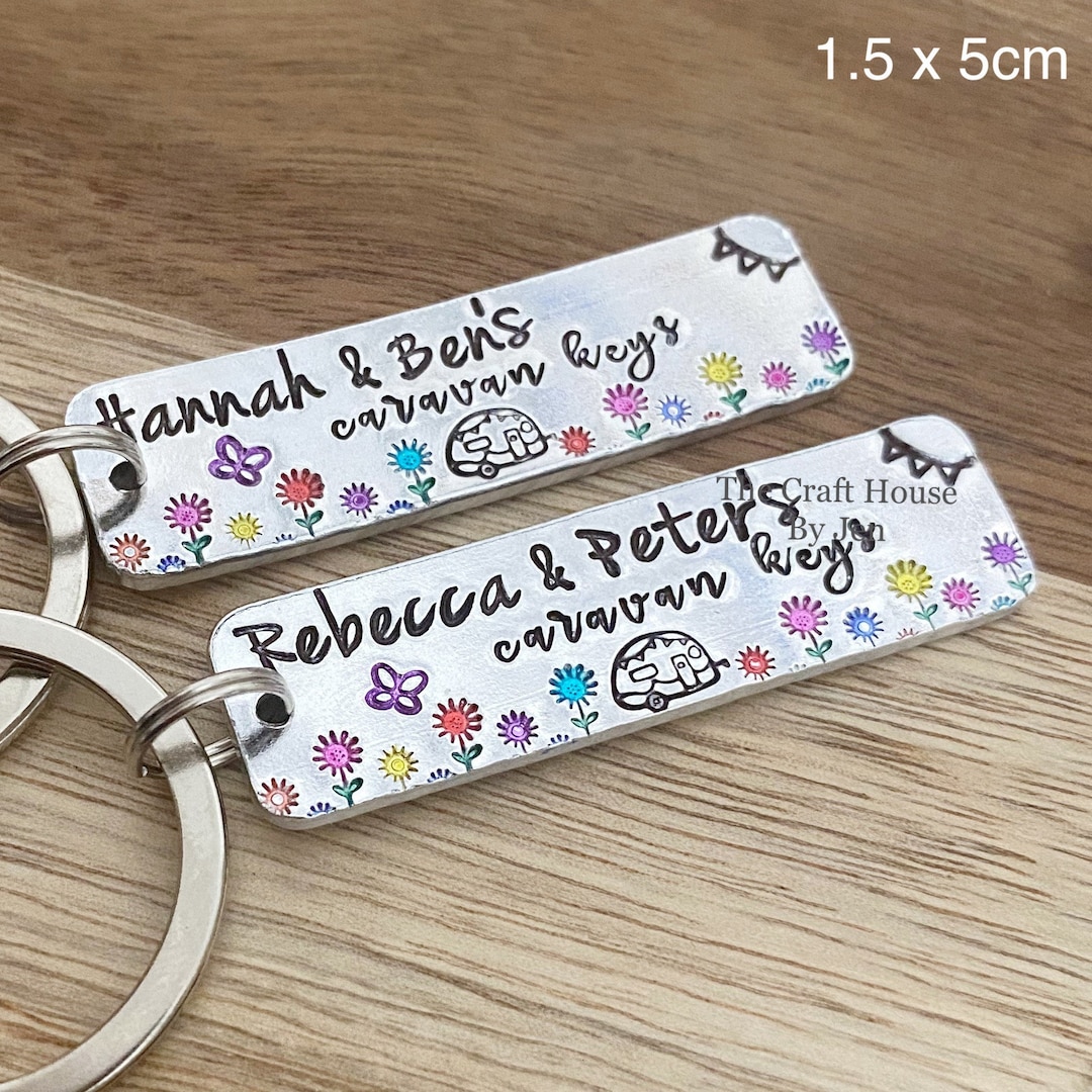 Personalised Caravan Keyring, Caravan Keyring, Aluminium Camping ...