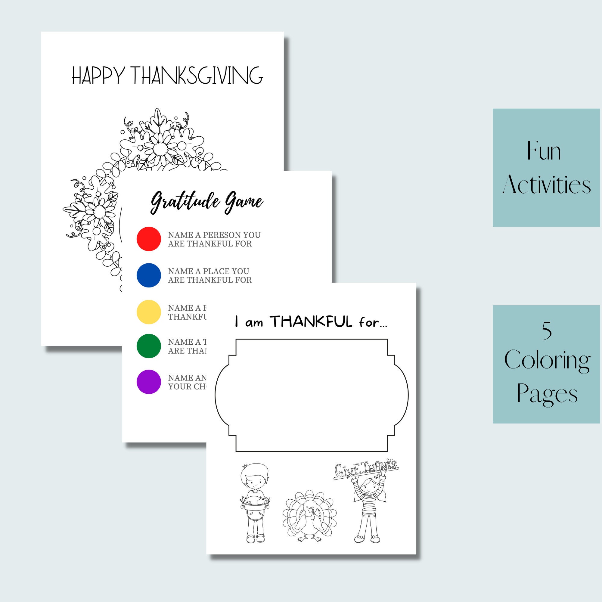 Printable Thanksgiving Activity Guide and Kids Games Packet for Fun ...