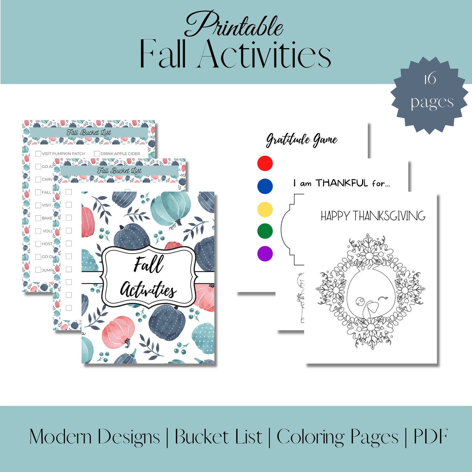 Printable Thanksgiving Activity Guide and Kids Games Packet for Fun ...