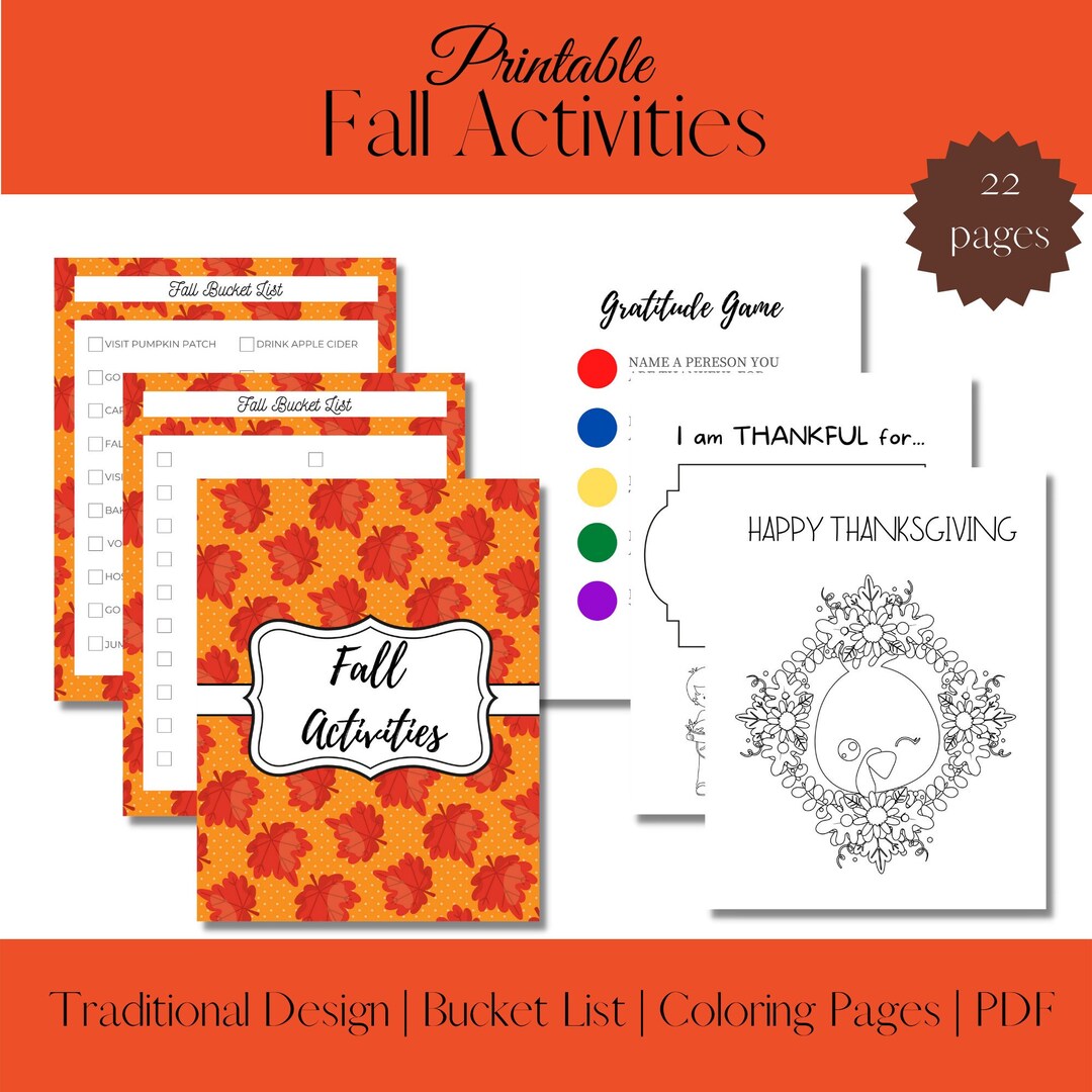 Printable Thanksgiving Activity Guide and Kids Games Packet for Fun ...