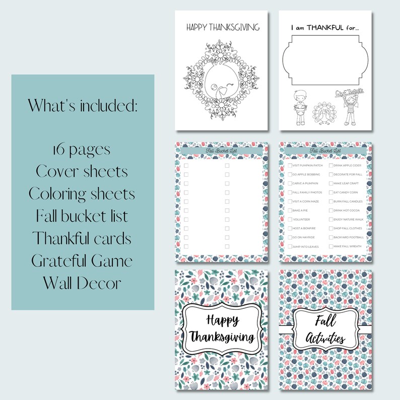 Printable Thanksgiving Activity Guide and Kids Games Packet for Fun ...