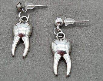 Tooth Stud Earrings, Tooth Jewelry, Teeth Earrings, Teeth Jewelry ...