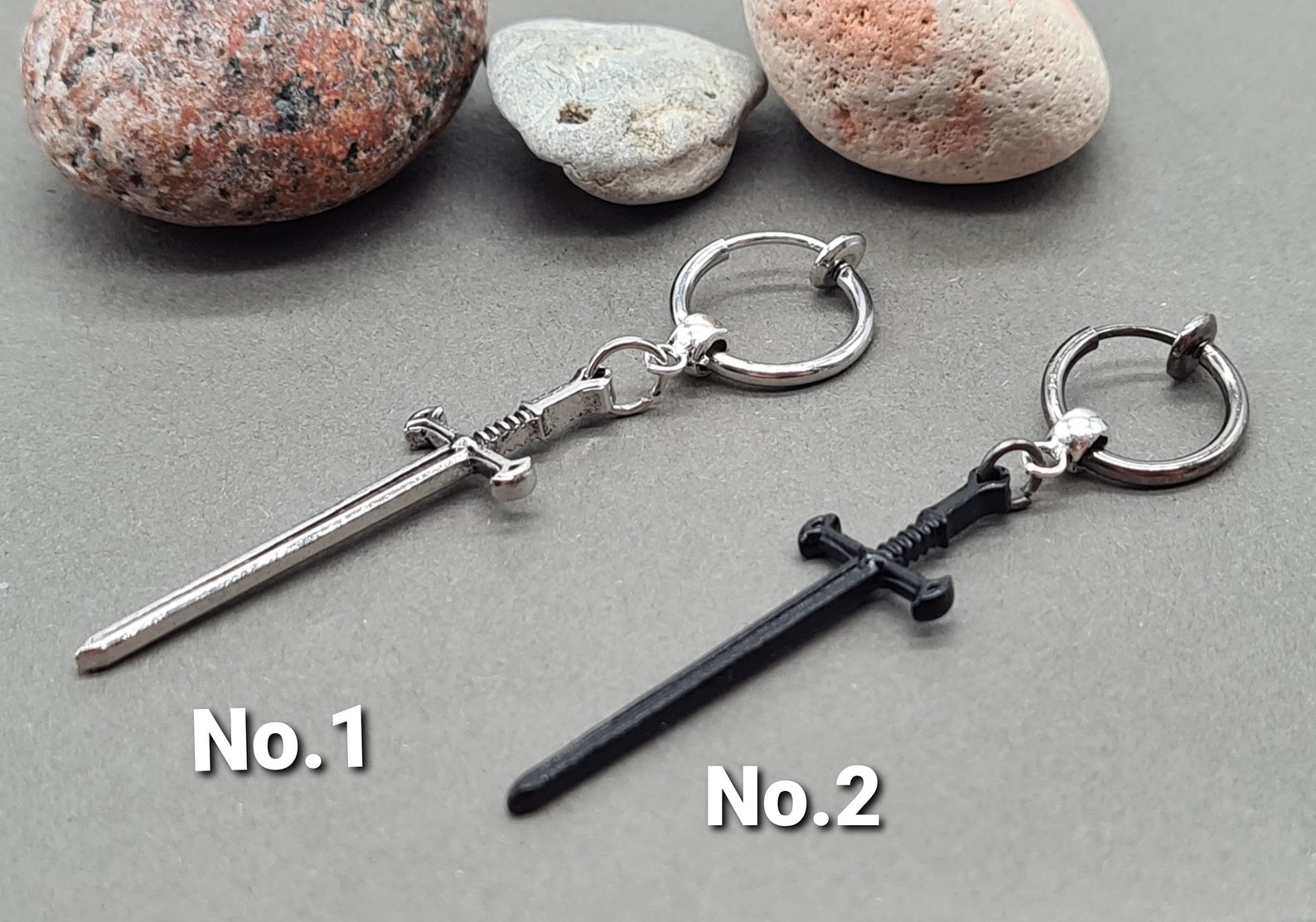 Clip-on sword earring Weapon earring Men accessories | Etsy