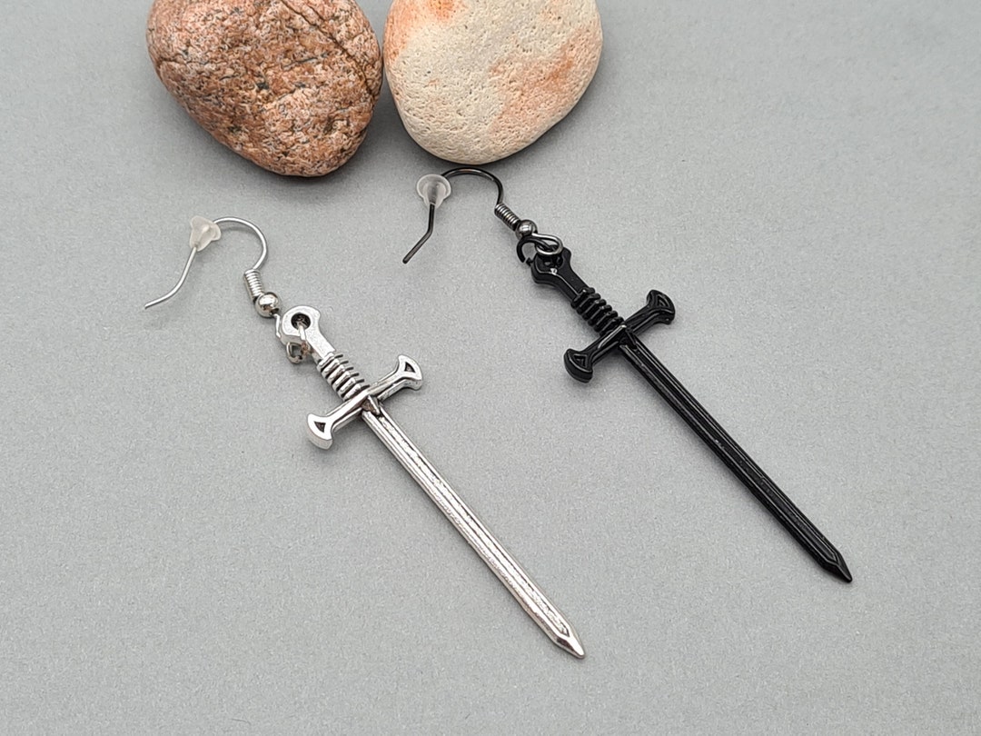 Sword Earring, Weapon Earring, Men Accessories, Boyfriend Gift, Knife ...
