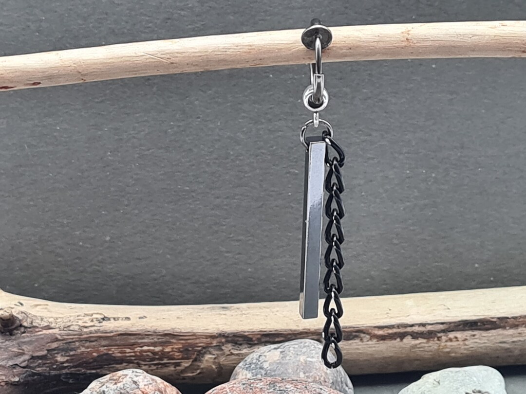 One Clip-on Stick Dangle Stick Earring Male Stick Dangle Stick Long ...