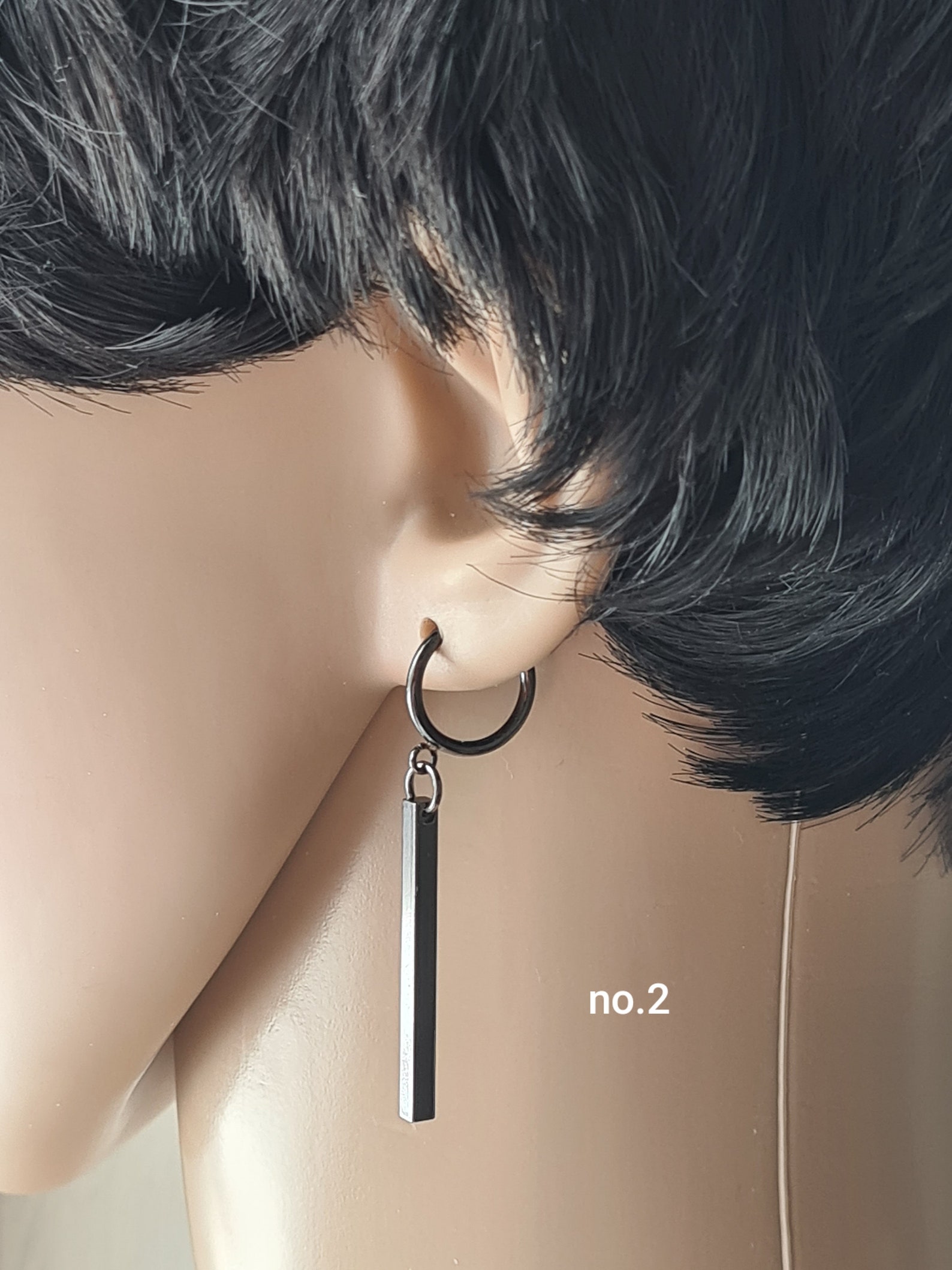 One Clip-on Stick Dangle Stick Earring Male Stick Dangle Stick - Etsy