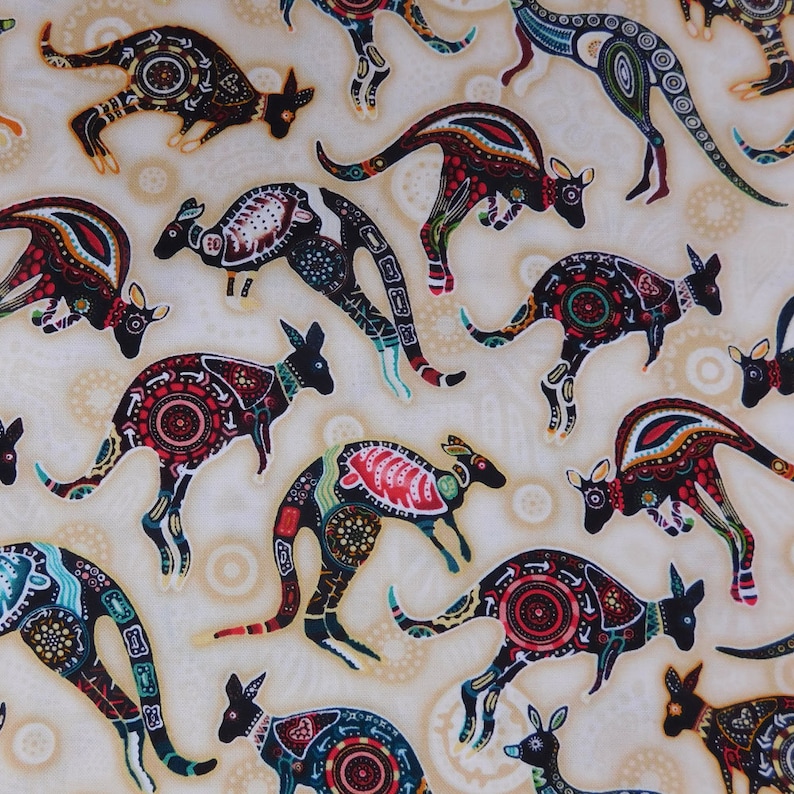 Quilting Patchwork Sewing Fabric Gondwana Kangaroo Cream 50x55cm FQ - Etsy