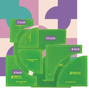 Quilting Patchwork Sewing Template Drunkard's Path 3, 4, 6, 12" New Matilda's Own - Etsy