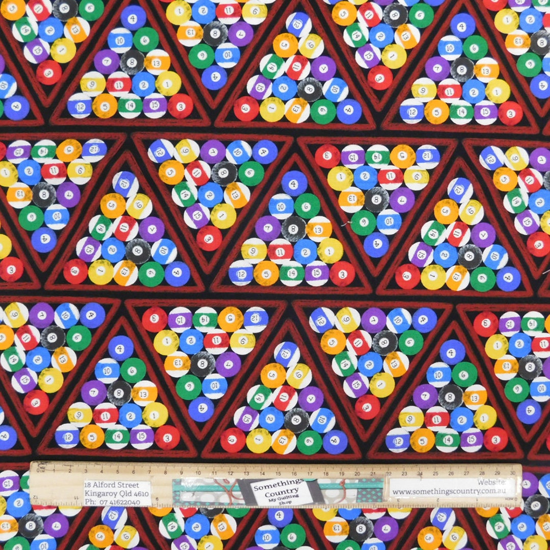 Quilting Patchwork Cotton Sewing Fabric Pool Balls Billiards 1 Meter - Etsy