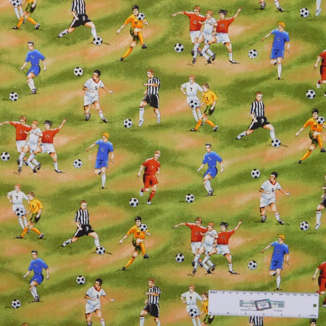Patchwork Quilting Sewing Fabric Soccer Football Players - Etsy