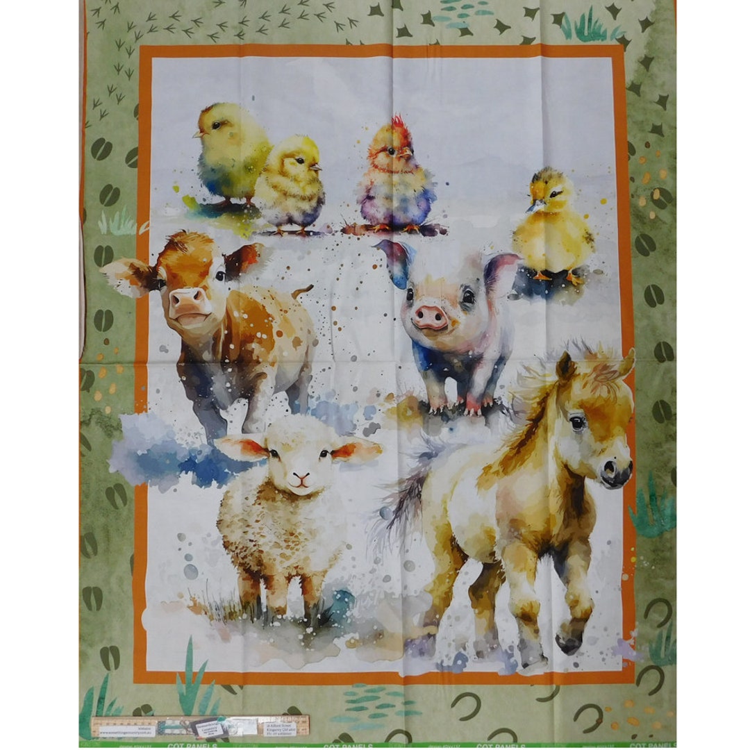 Patchwork Quilting Sewing Farm Cot Panel 90x110cm Fabric Panel - Etsy ...