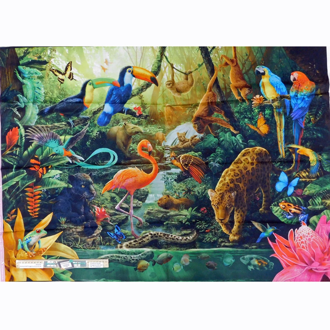 Patchwork Quilting Sewing Fabric Leopard Collective Panel 80x110cm - Etsy