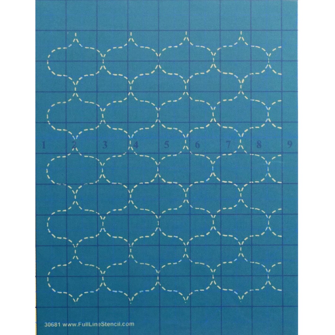 Quilting Full Line Stencil Sashiko Fish Net Reusable A4 Use With Pounce ...