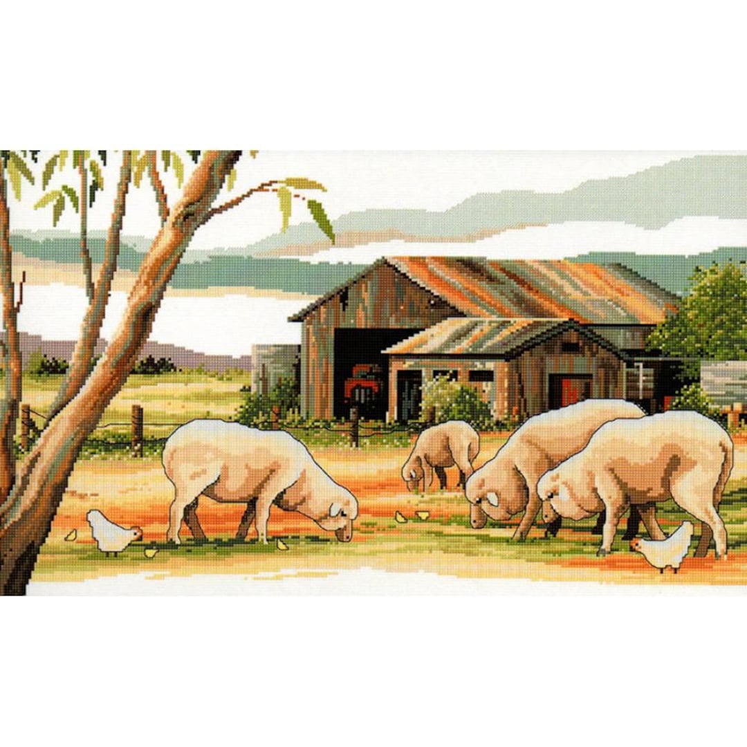 Country Threads Cross X Stitch Kit Sheep Shed Counted - Etsy
