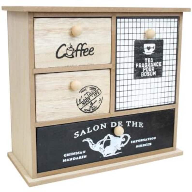 French Country Cafe Coffee Tea Set of Small Drawers Ld6961 - Etsy