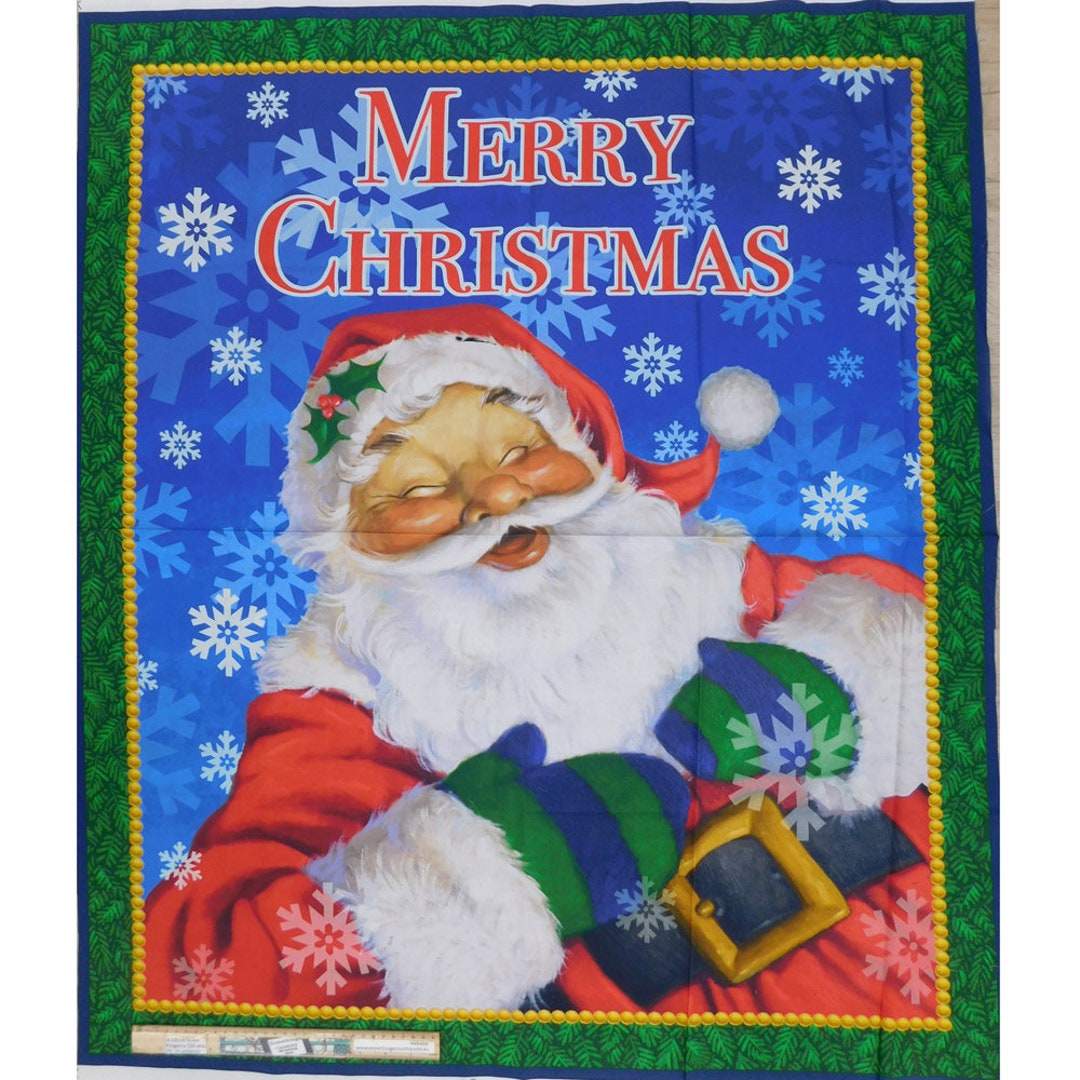 Patchwork Quilting Sewing Fabric Jolly Ol' Santa Christmas Panel ...