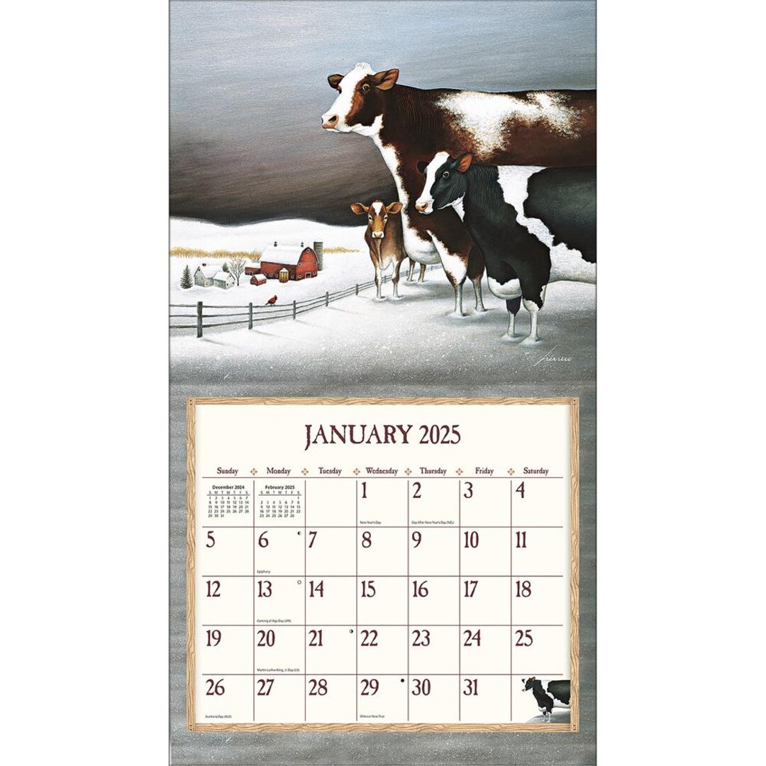Lang 2025 Calendar Cows Cows Cows Calender Fits Wall Frame - Etsy