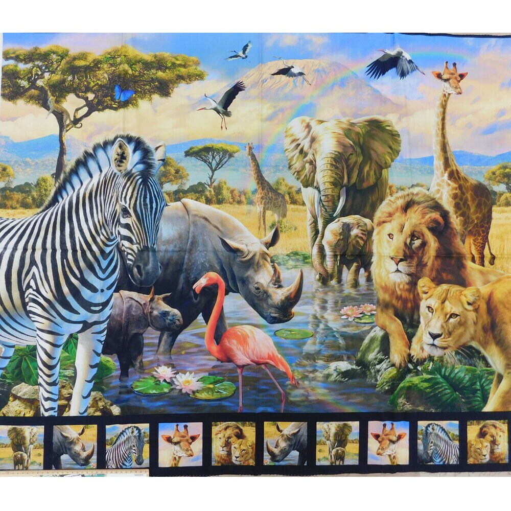 Patchwork Quilting Sewing African Animals Zebra Panel 92x110cm - Etsy