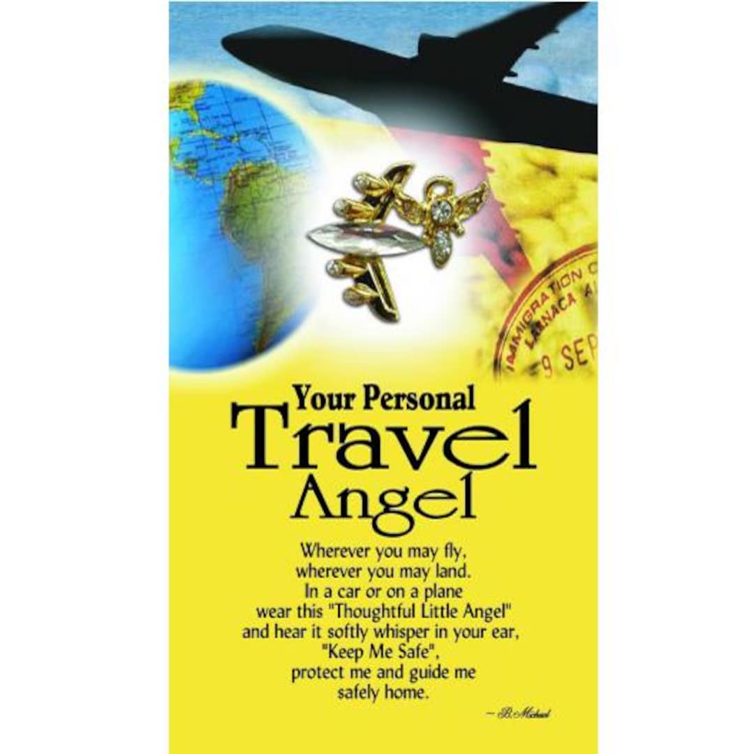 Thoughtful Little Angel Card Personal Travel 9145 and Angel Pin With ...