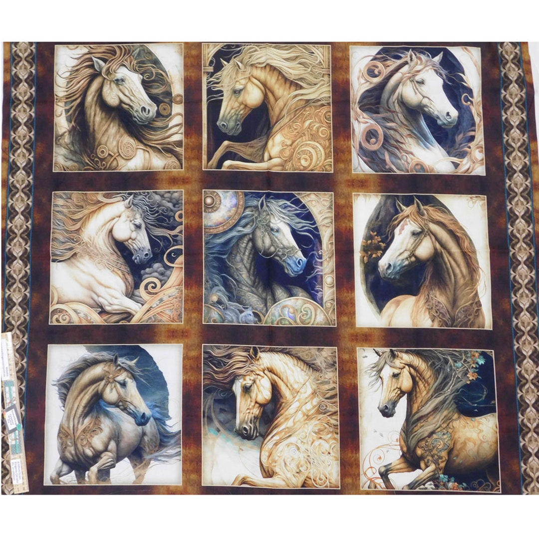 Patchwork Quilten Nähen Stallion Song Großes Panel 93x110cm Fabric ...