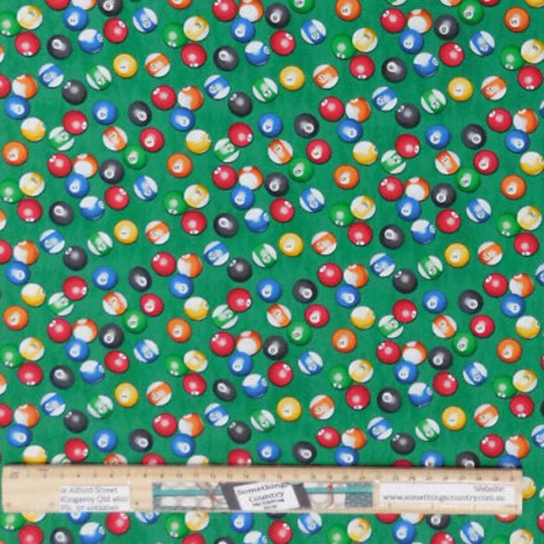 Quilting Patchwork Fabric Pool Balls Billiards Allover 50x55cm FQ - Etsy