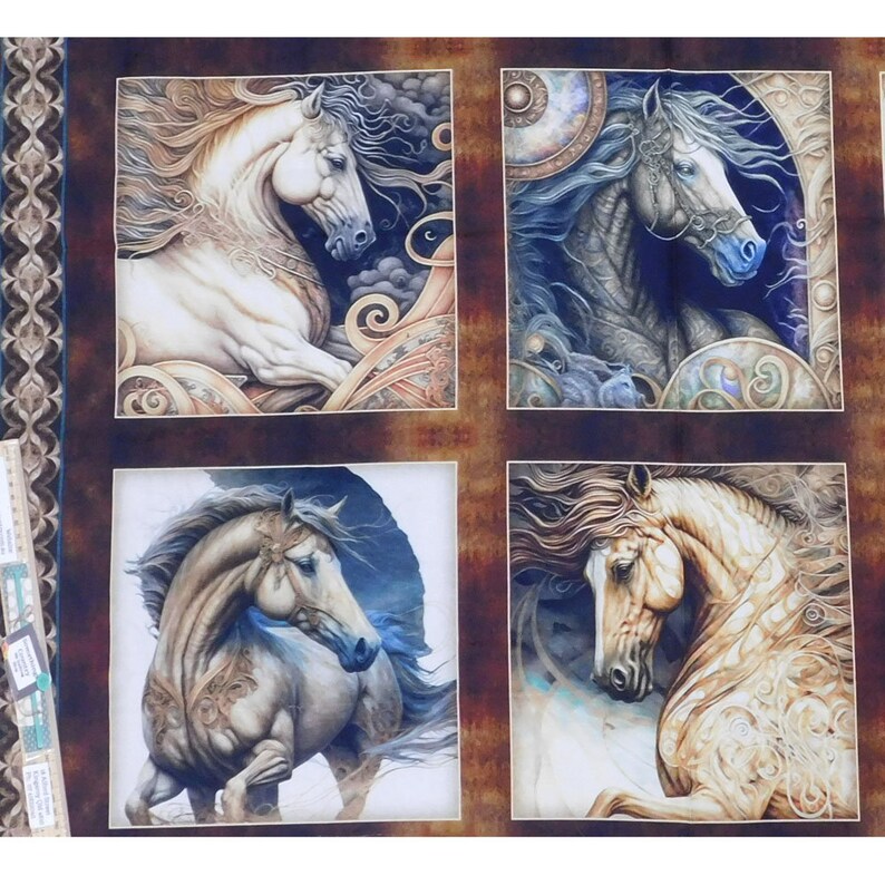 Patchwork Quilten Nähen Stallion Song Großes Panel 93x110cm Fabric ...