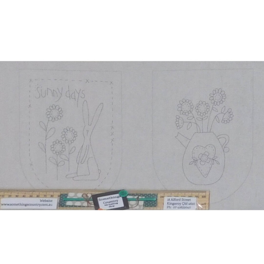 Patchwork Quilting Linen Printed Fabric Sunny Days Bunting Stitchery by ...