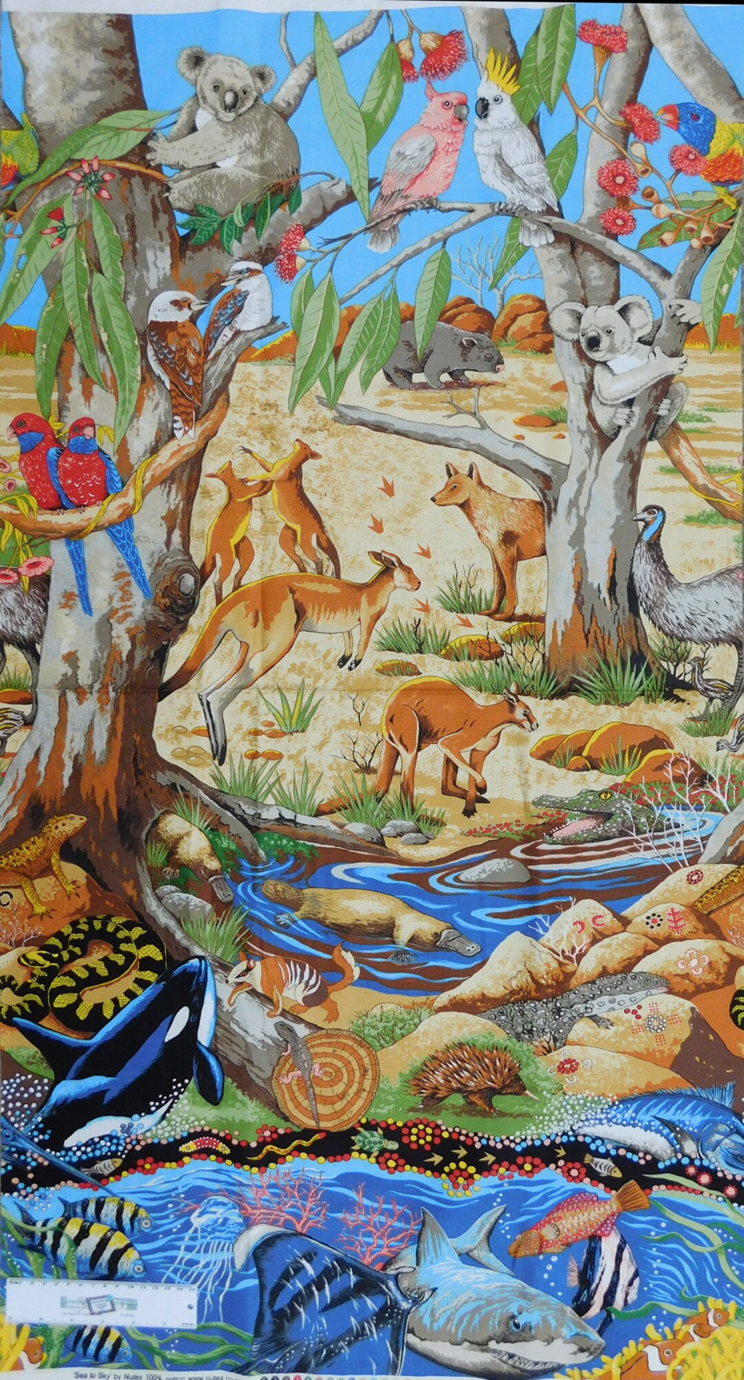 Patchwork Quilting Sewing Fabric Aussie Animals Panel 59x110cm New ...